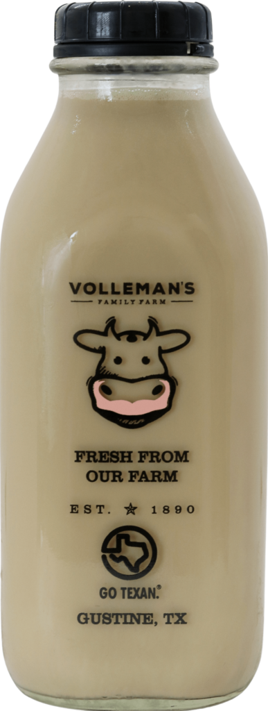 Volleman's Family Farm - Milk in glass bottles from a local Texan family